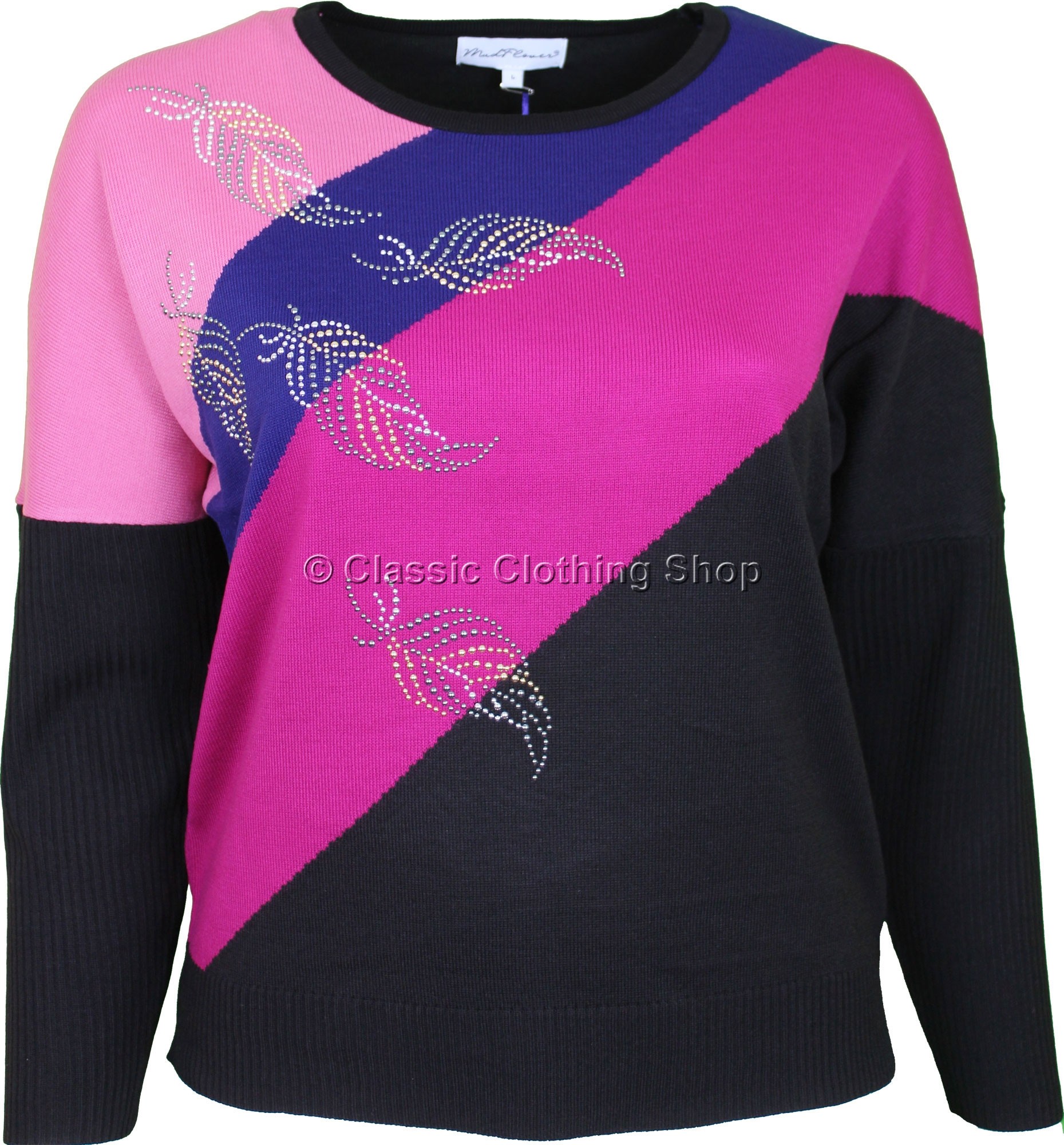 Raspberry Round Neck Long Sleeve Jumper