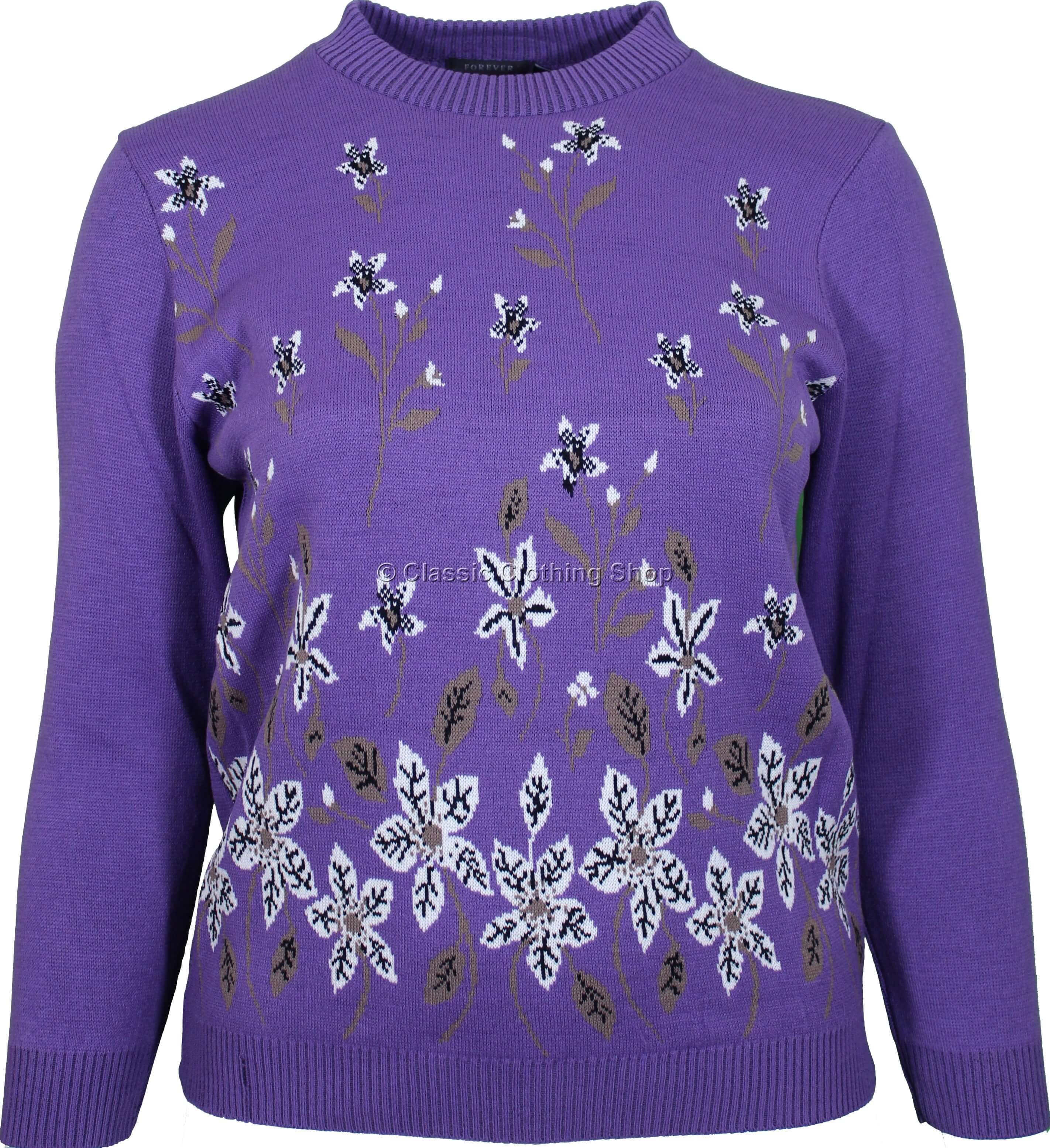Violet Floral Jacquard Jumper