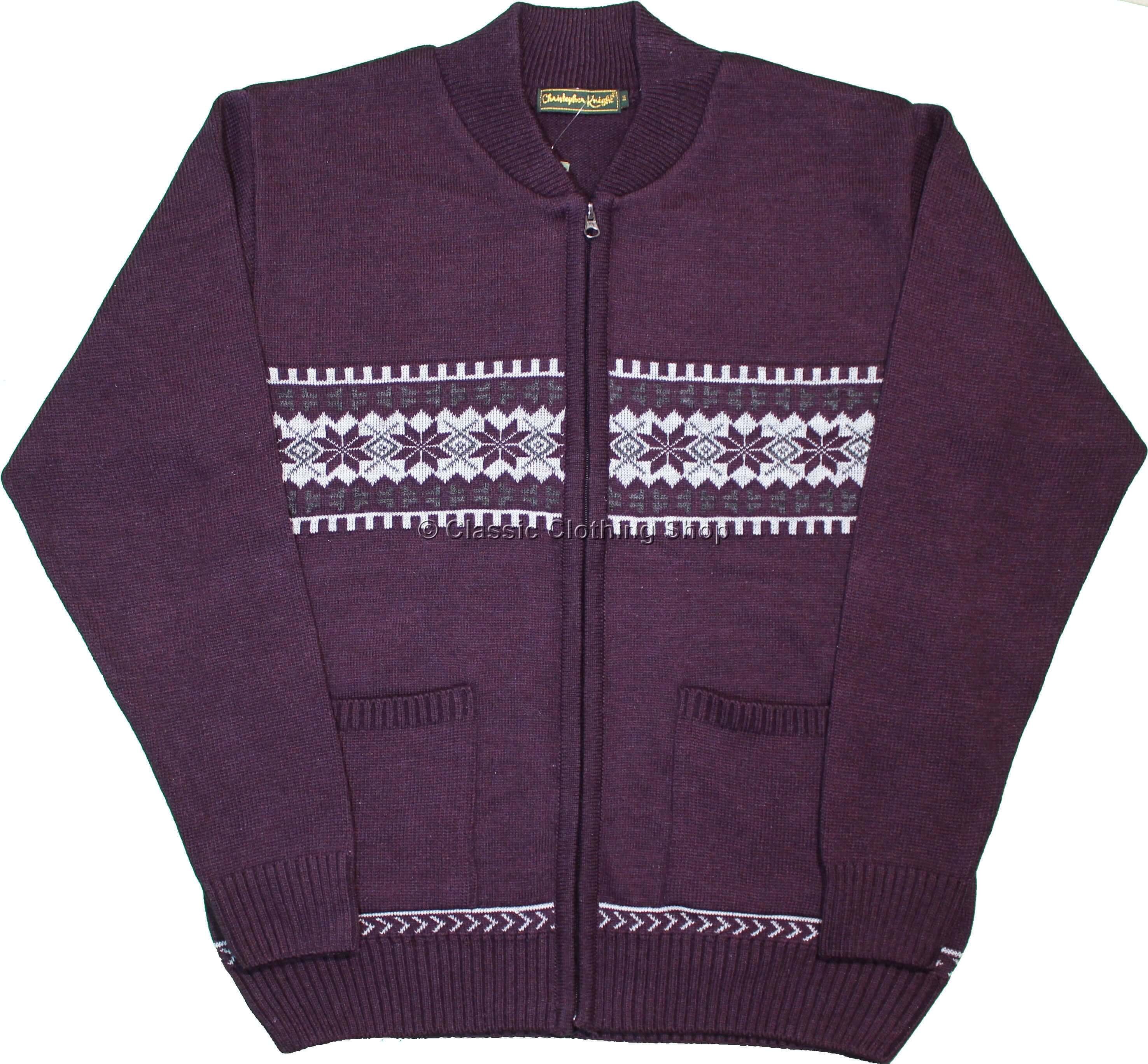 Aubergine Men's Short Collar Zipper Cardigan