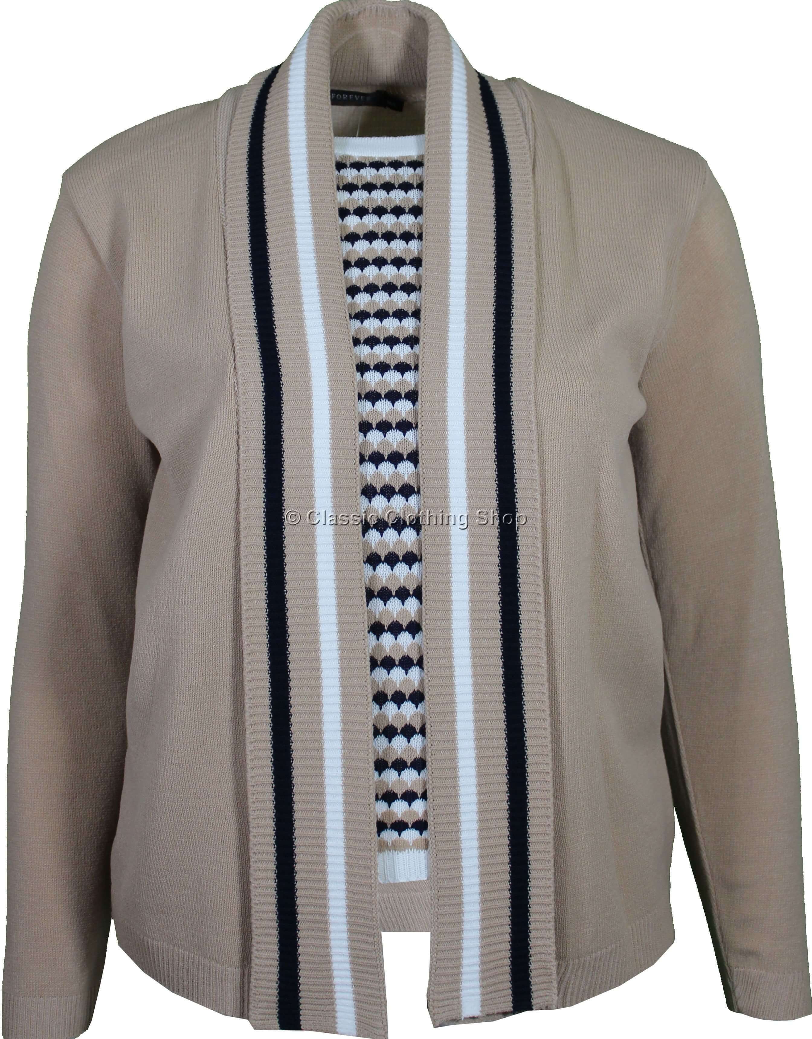Taupe Combination Twin Set Look Jumper