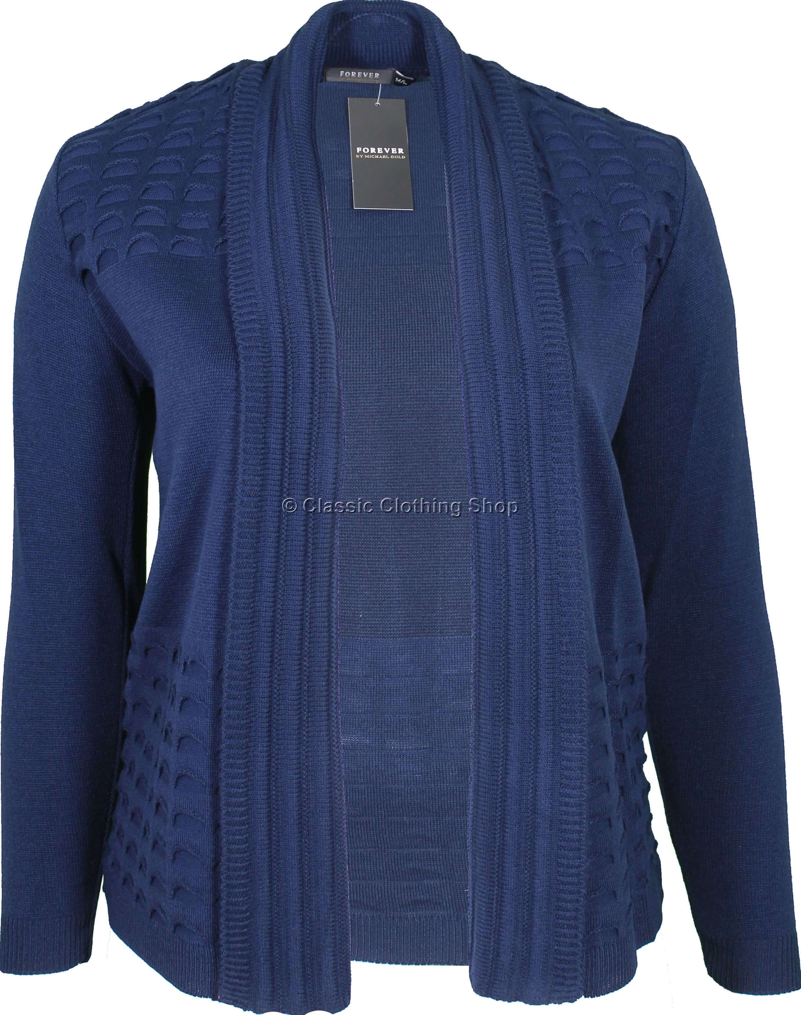 Navy Scalloped Edge to Edge Cardigan