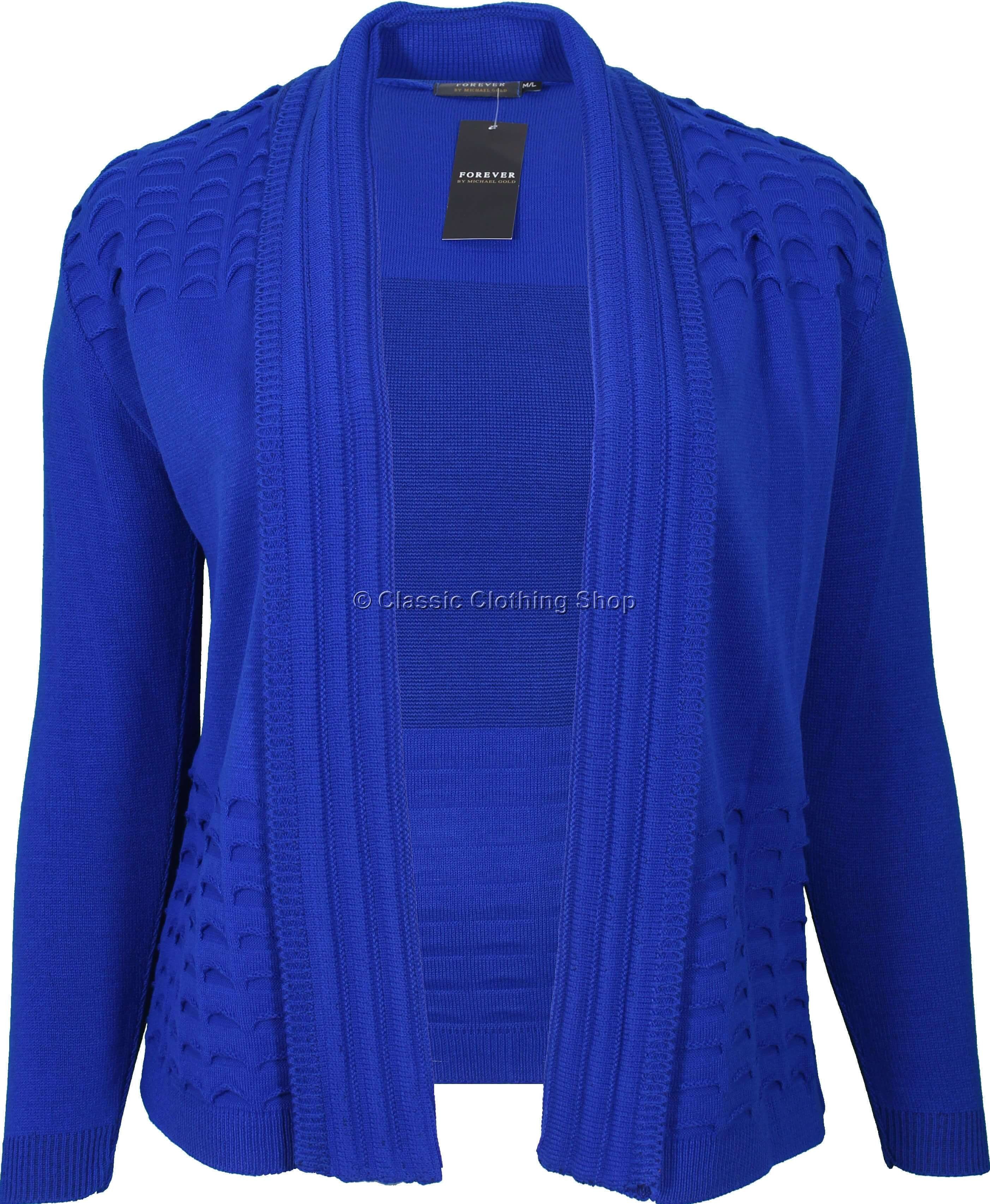 Royal Blue Scalloped Edge to Edge Cardigan
