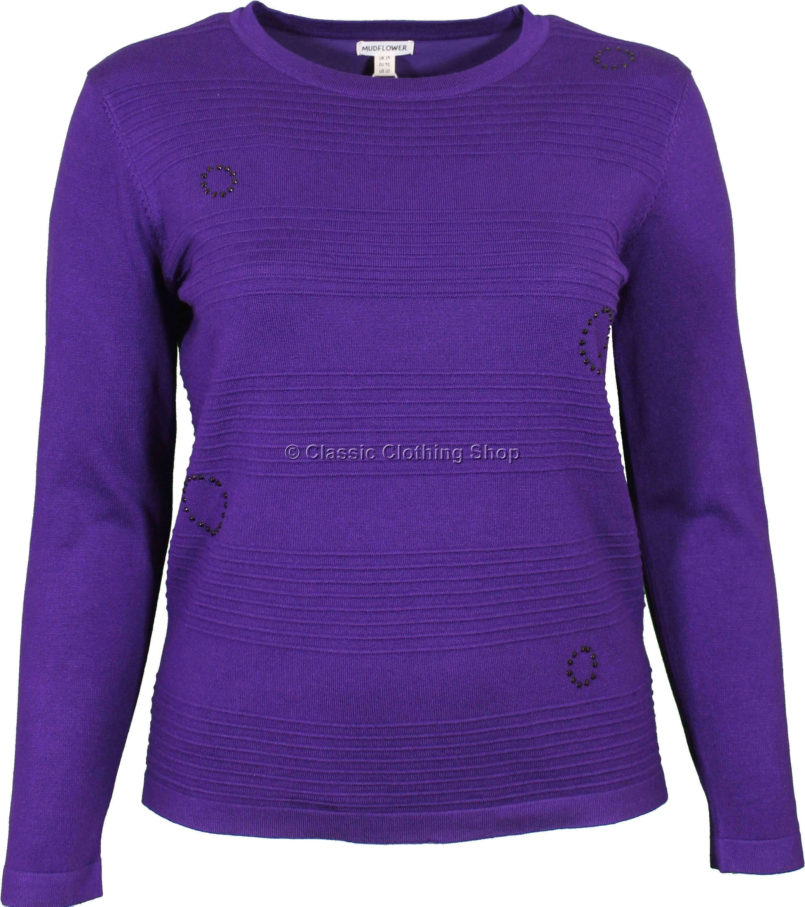 Violet Plain Embellished Jumper